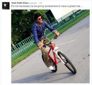 Today's fitness inspiration: SRK riding a bicycle! | TheHealthSite.com