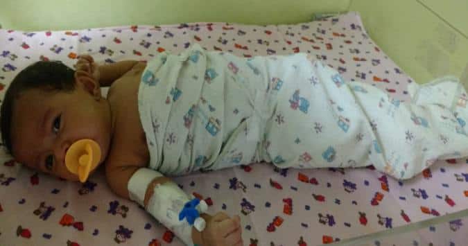 2cm long vaccine needle stuck inside 3-day-old baby boy; treated at ...