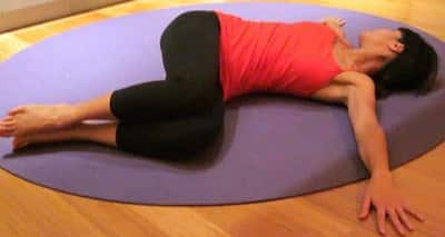 Lying-down body twisting asana to relax the muscles of your back ...