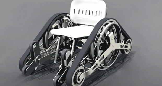 All-terrain wheelchair with tracks instead of wheels to give disabled ...
