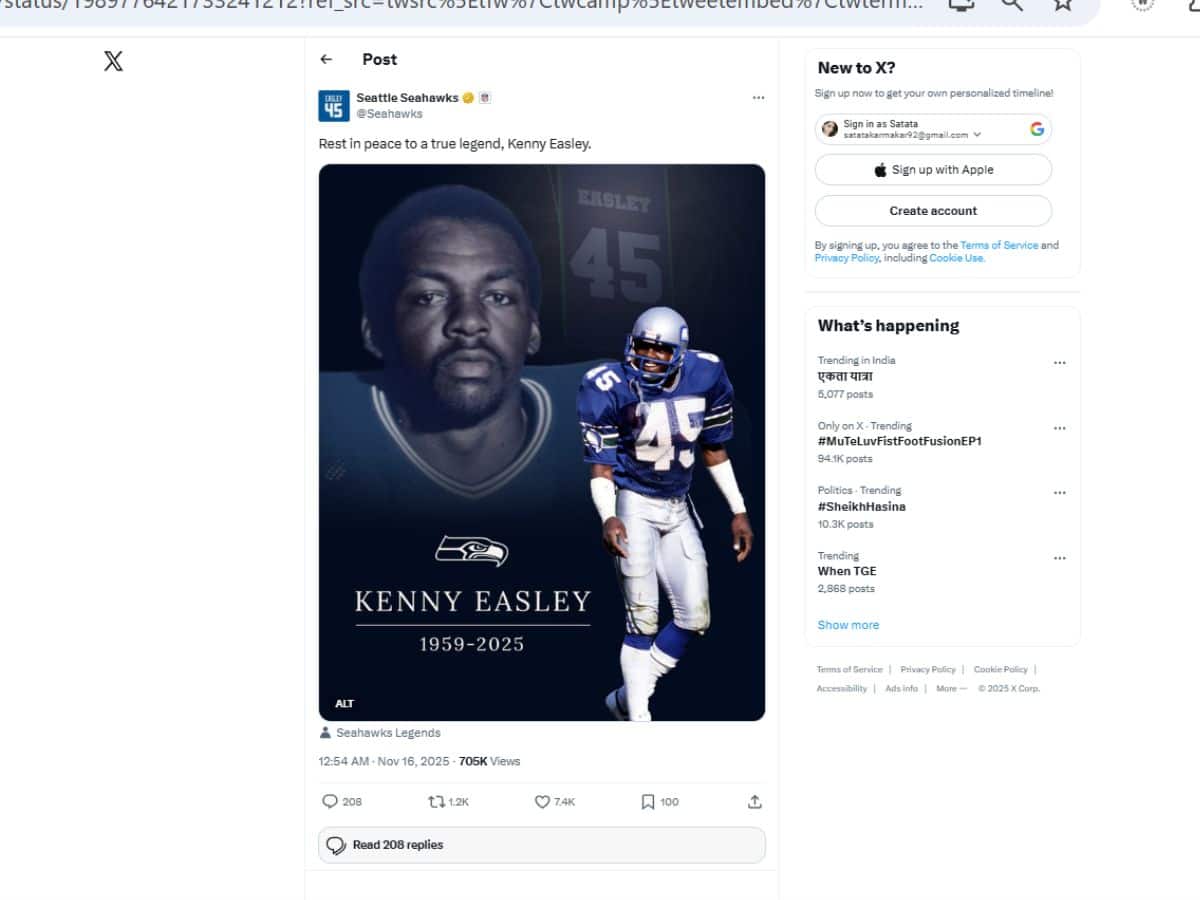 Kenny Easley Cause of Death: How Did Seattle Seahawks Legend Die? His Health Struggles And ...