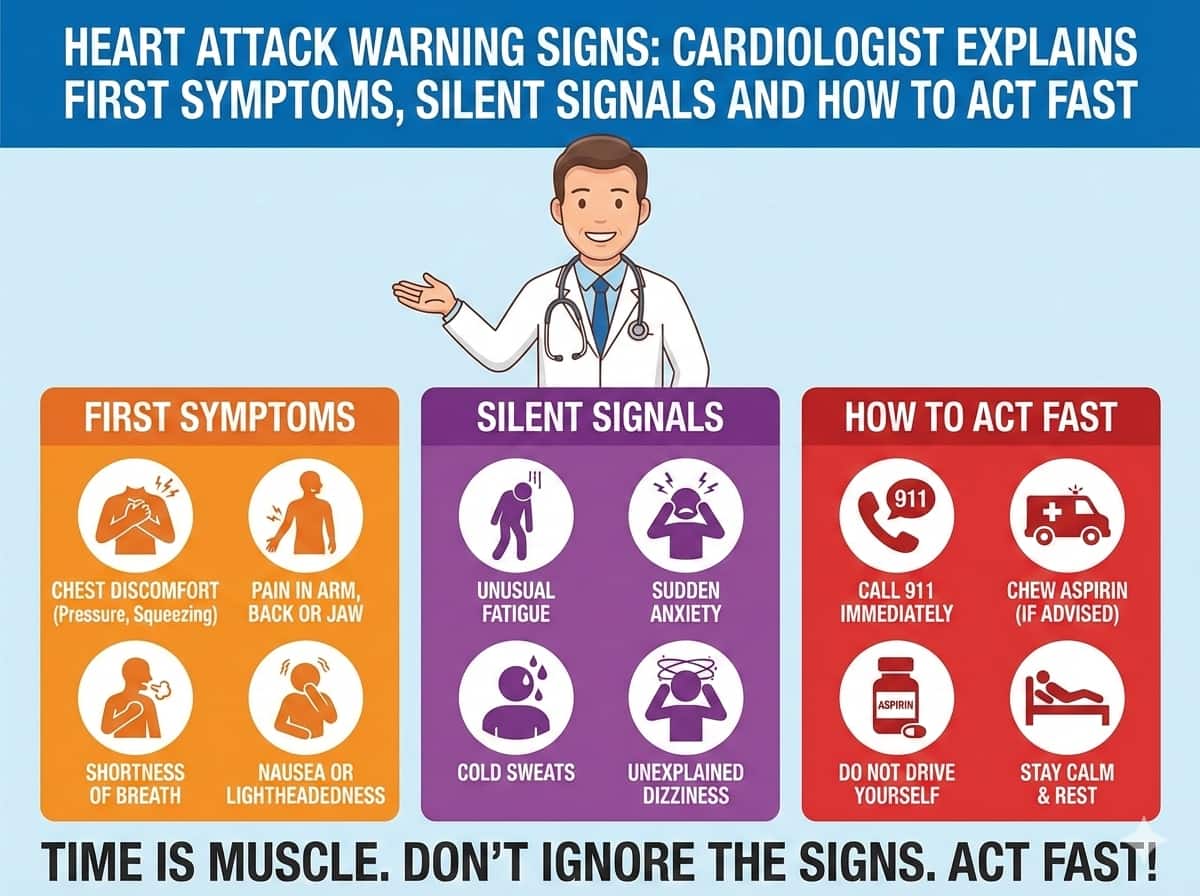 Heart Attack Warning Signs: Cardiologist Explains First Symptoms ...